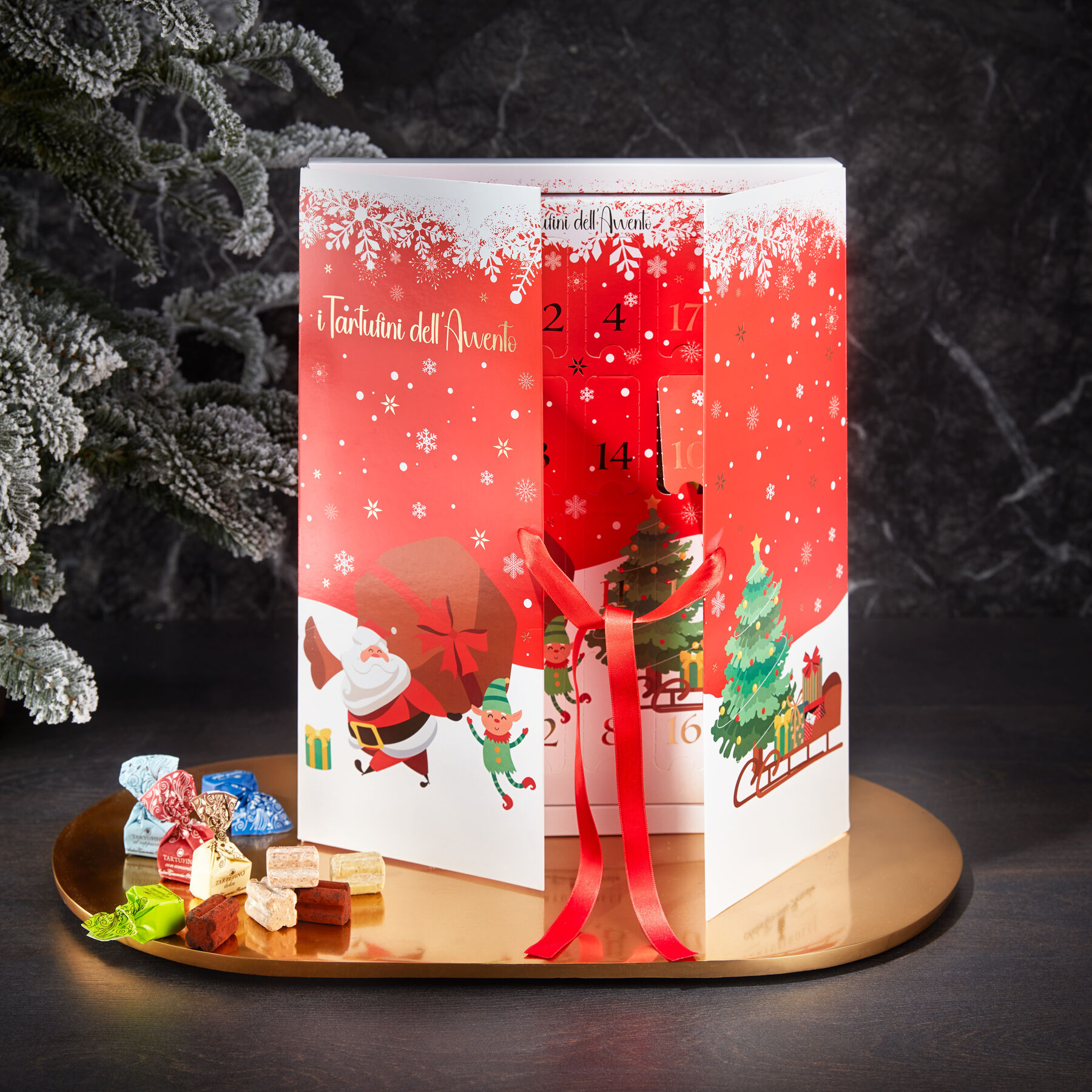 Tartufini-Adventskalender - gefüllt mit Schokotrüffeln, 5 Sorten, 168 g ...